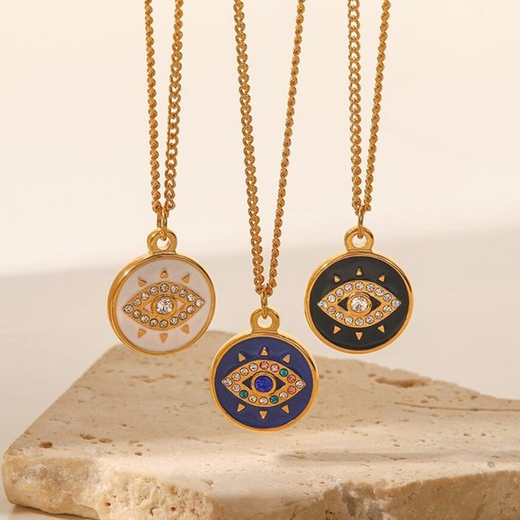 Saruda_Jewelry | Jewelry | New Evil Eye Round Pendant Waterproof ...